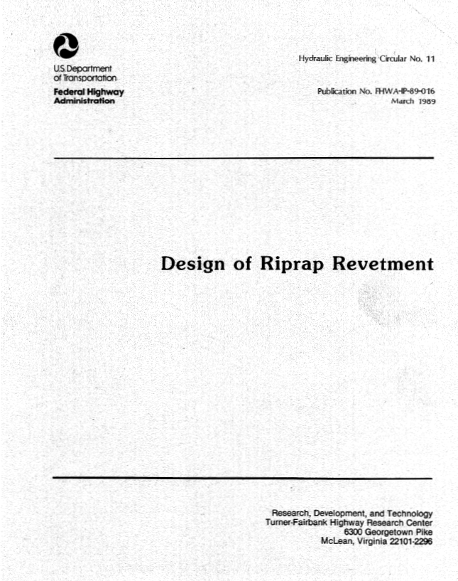 HEC-11 Design of Riprap Revetment – Plainwater